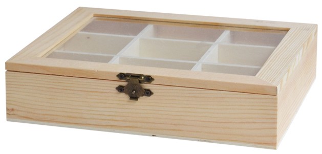 Дървена кутия с 9 разделения Chenfei - store.bg