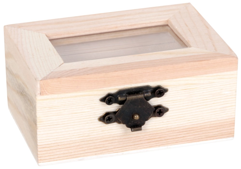 Дървена кутия със стъклен капак Chenfei - store.bg