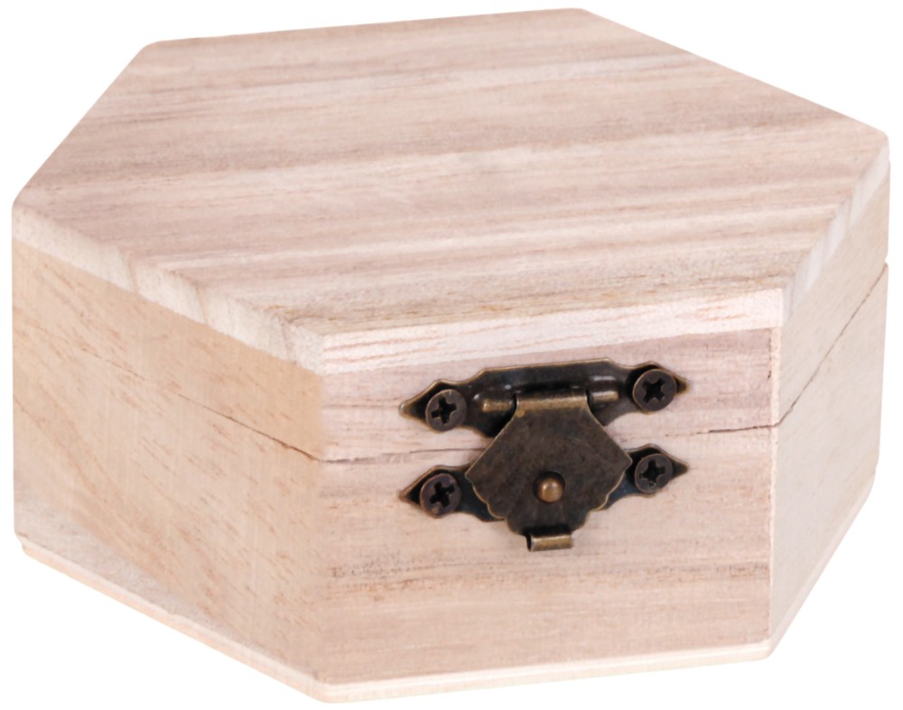 Дървена шестоъгълна кутия Chenfei - store.bg