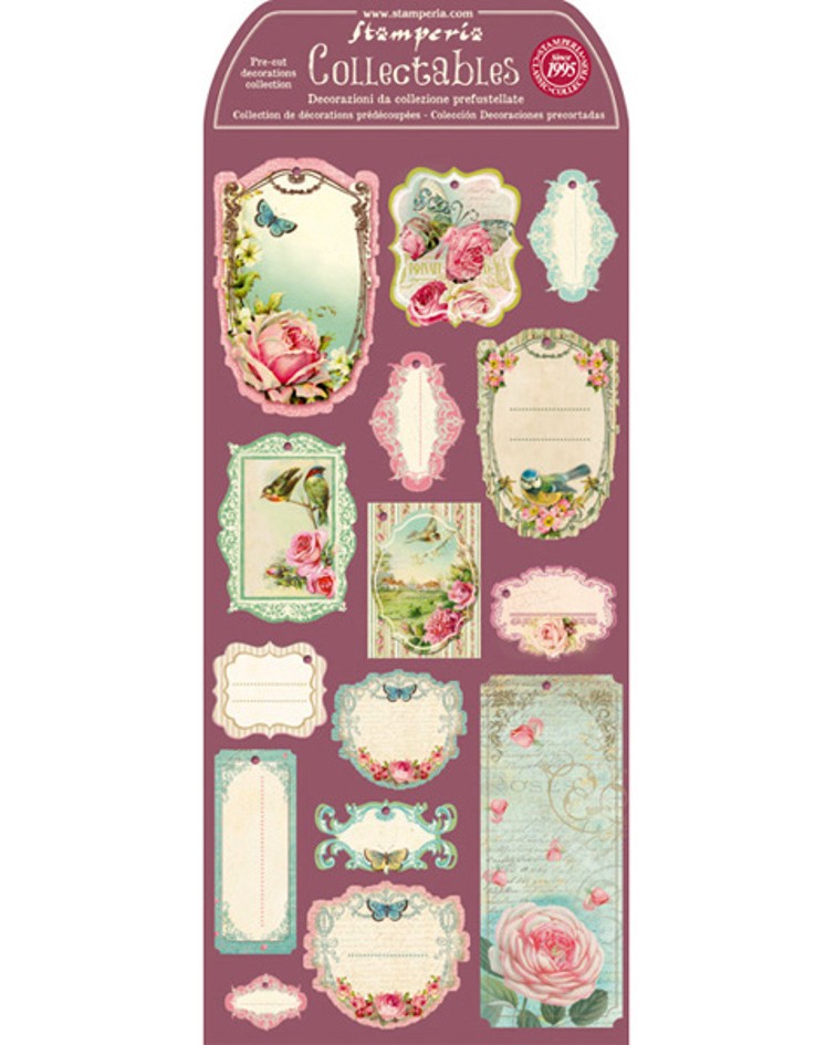 Етикети от каширан картон Поздравления Stamperia - store.bg