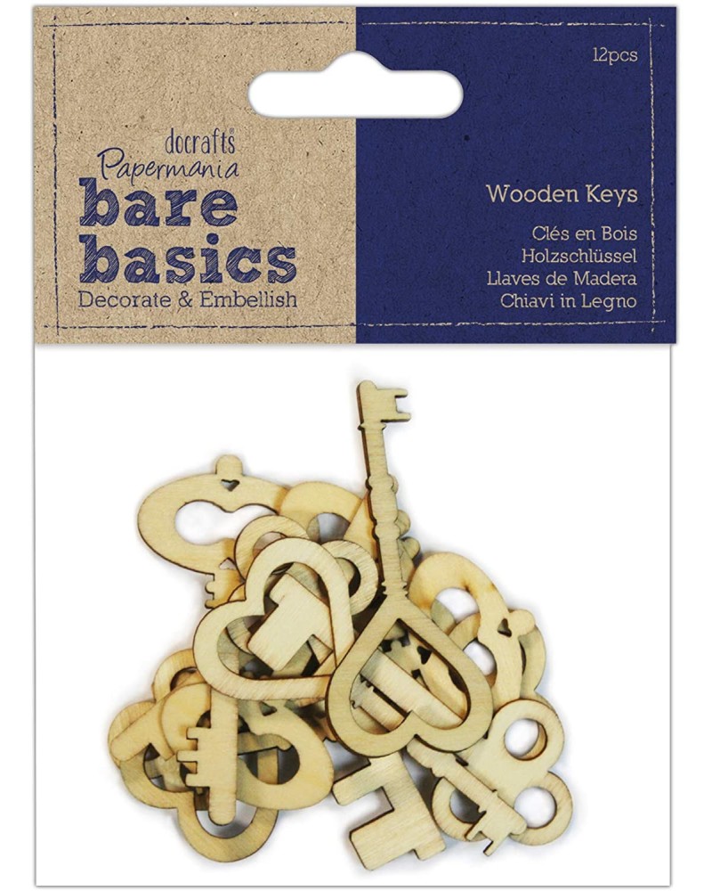 Дървени ключове Bare basics Docrafts - store.bg