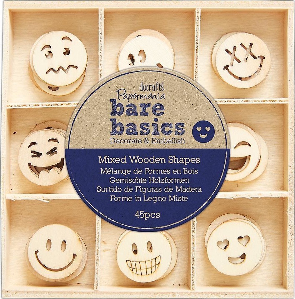 Дървени емотикони Docrafts Bare basics Smiley - store.bg