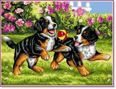 Рисуване по номера Игриви кучета Art Hobby - store.bg