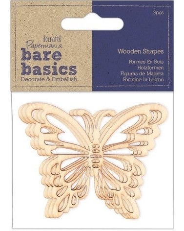 Дървени фигурки пеперуди Bare basics Docrafts - store.bg