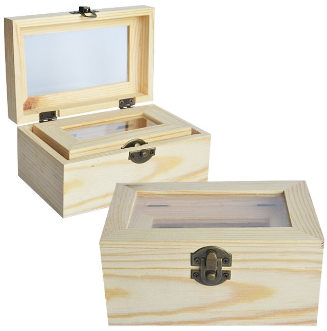 Дървени кутии със стъклен капак Chenfei - store.bg