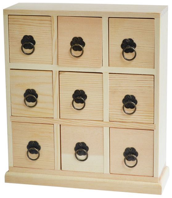 Дървено шкафче с 9 чекмеджета Chenfei - store.bg