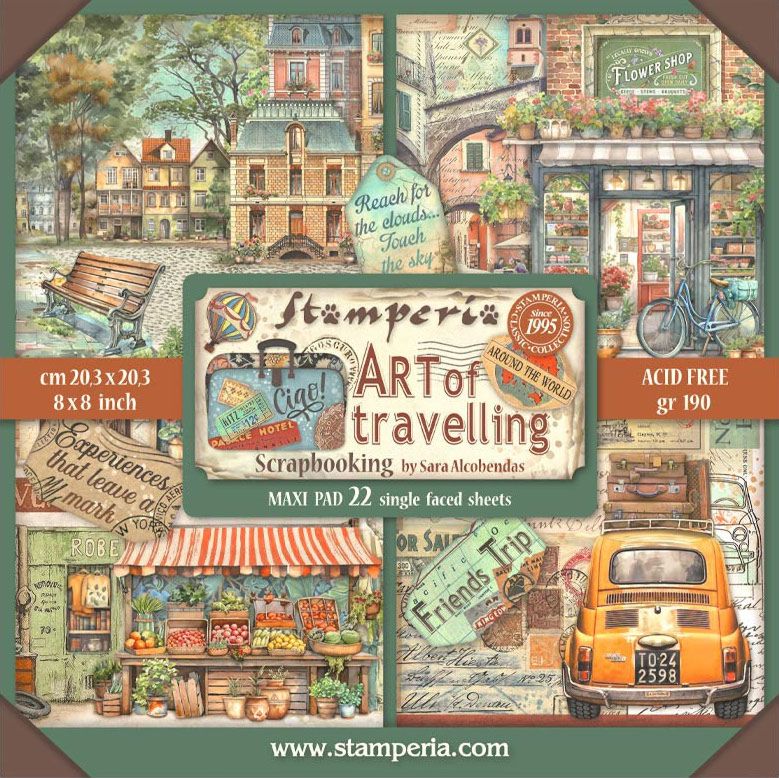 Дизайнерски картон за скрапбукинг Art of travelling Stamperia - store.bg