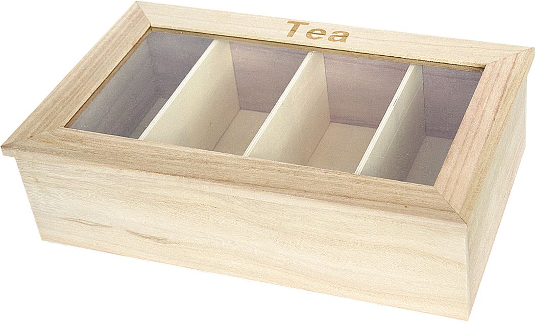 Дървена кутия за чай с 4 разделения Chenfei - store.bg