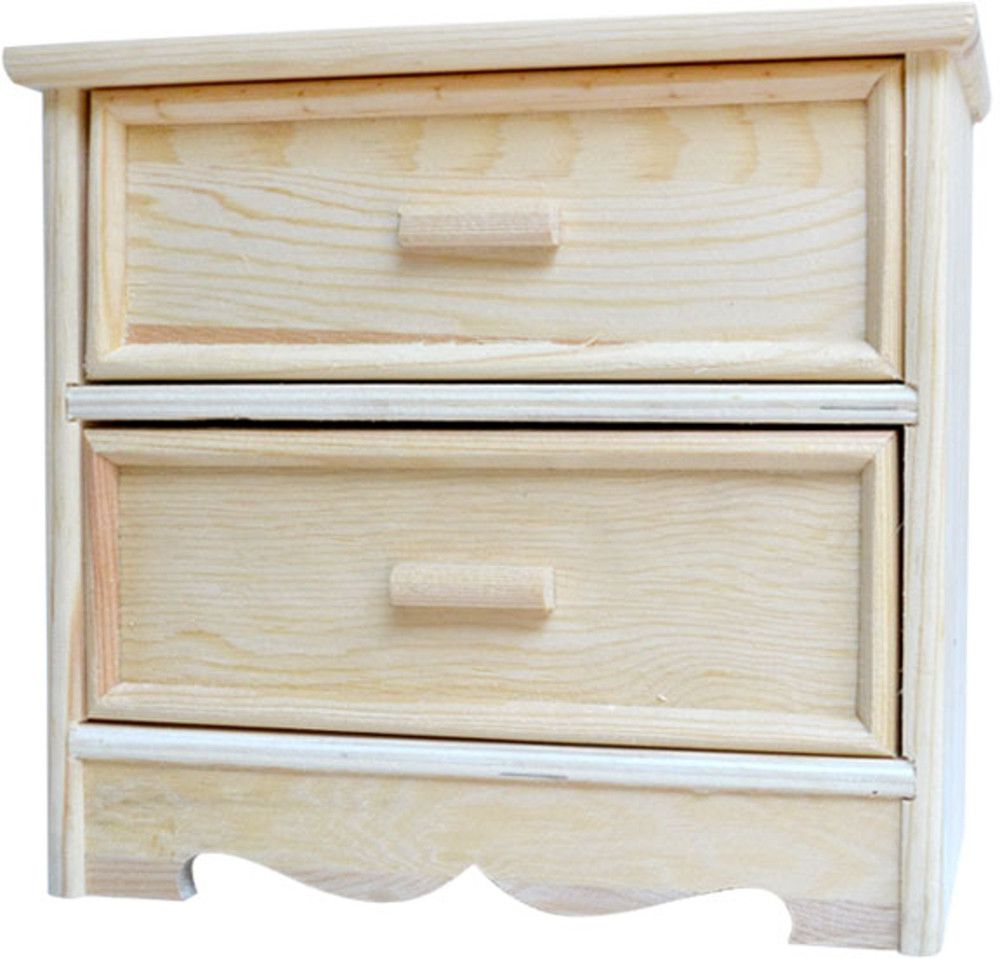 Дървено шкафче с 2 чекмеджета Chenfei - store.bg