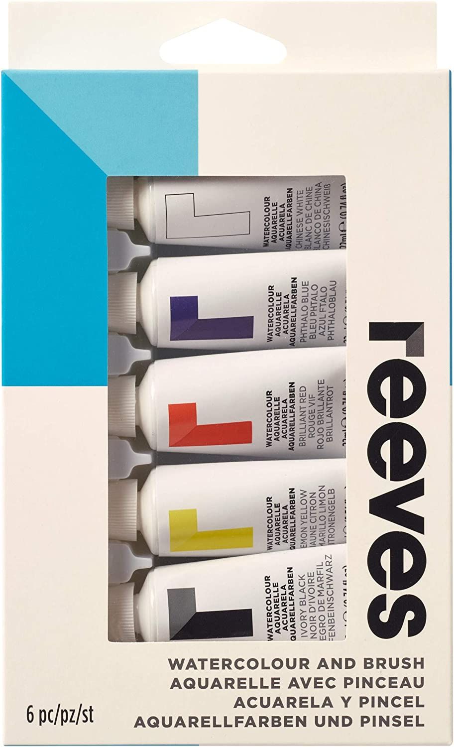 Акварелни бои 5 цвята в тубички от 22 ml и четка Reeves - store.bg