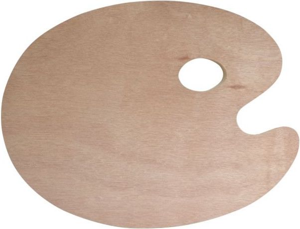 Овална дървена палитра за рисуване Слънчоглед - store.bg