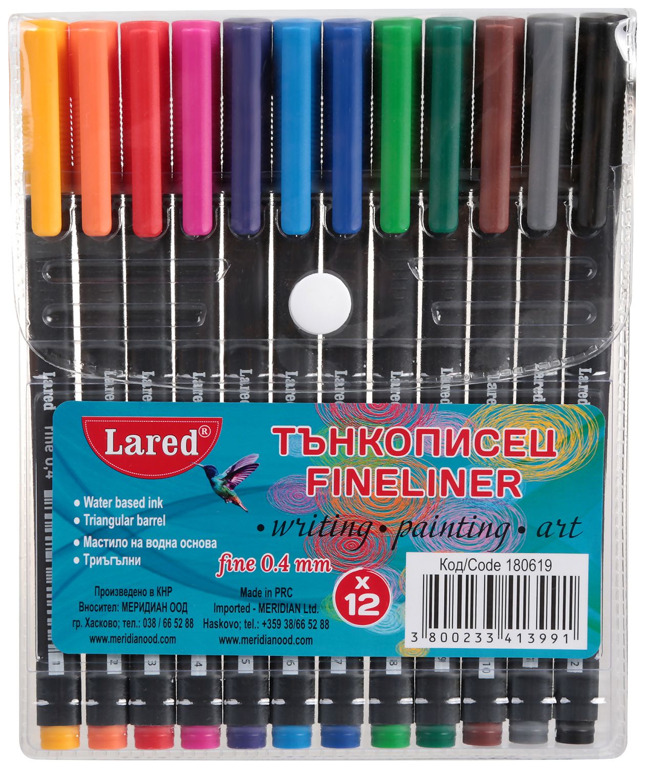 Цветни тънкописци 12 цвята Lared - store.bg