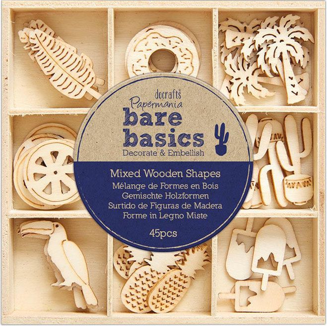 Дървени фигурки тропик Bare basics Docrafts - store.bg