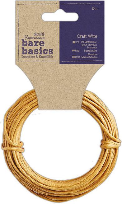 Хартиен шнур с тел 10 m Bare basics Docrafts - store.bg