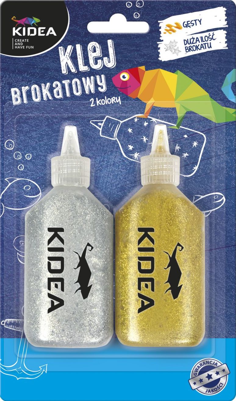 Златисто и сребристо брокатено лепило Kidea - store.bg