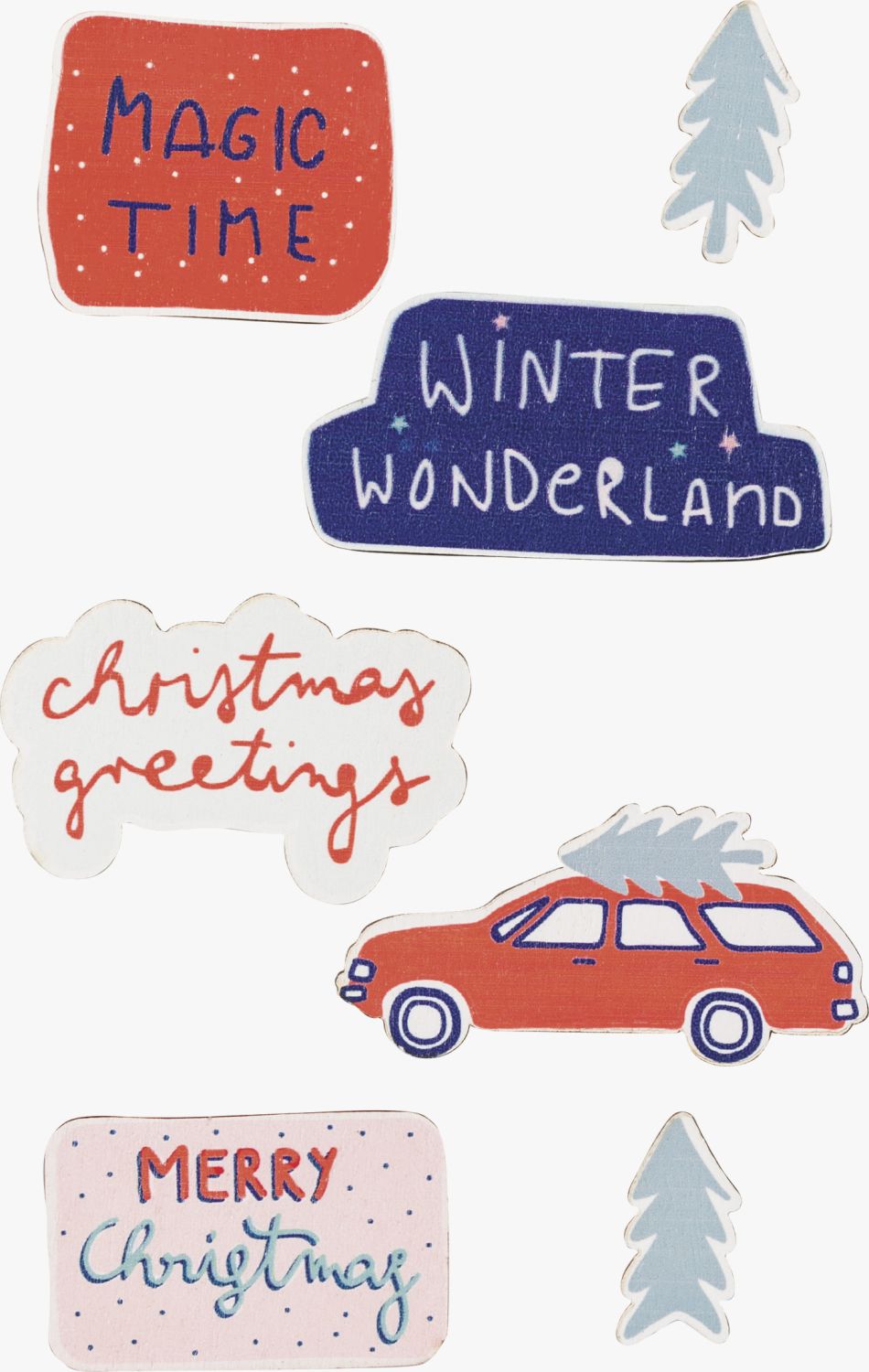 Коледни дървени стикери Magic Time KPC - store.bg