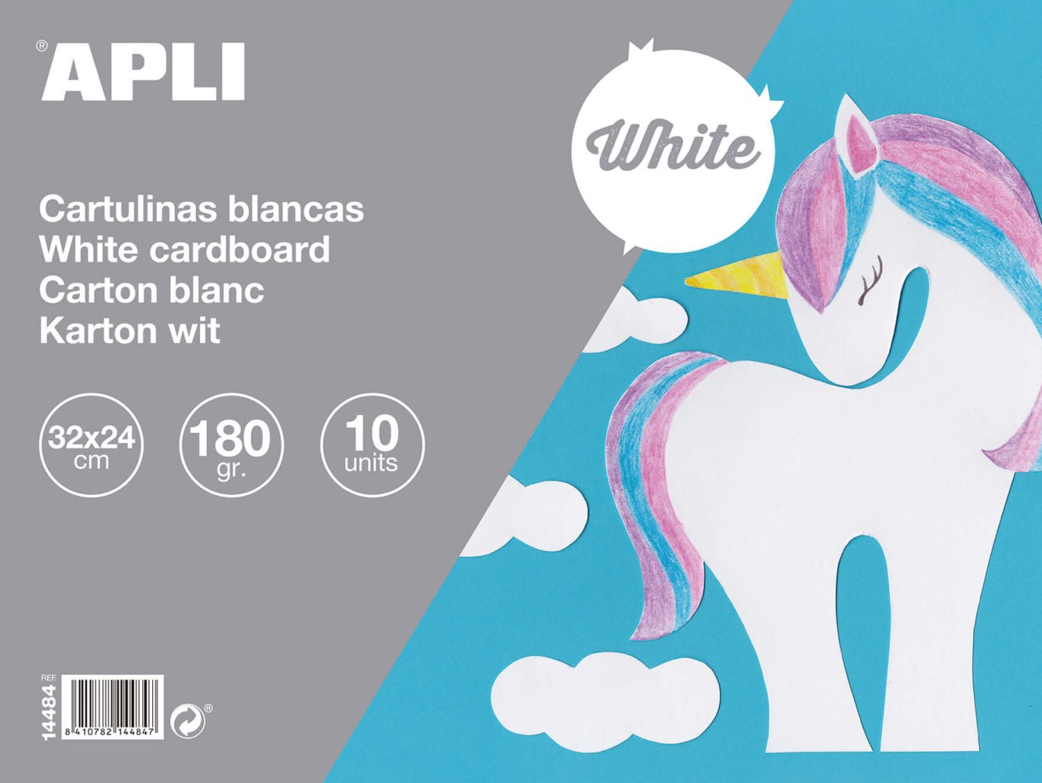 Бял картон 10 листа Apli - store.bg