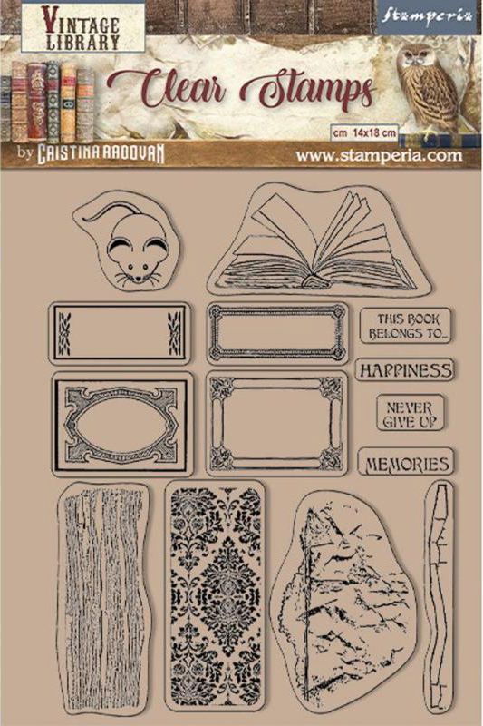 Силиконови печати Етикети Vintage Library Stamperia - store.bg