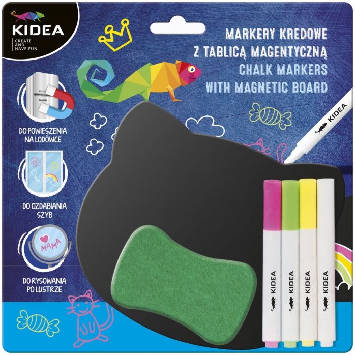 Магнитна дъска с тебеширени маркери и гъба Kidea - store.bg
