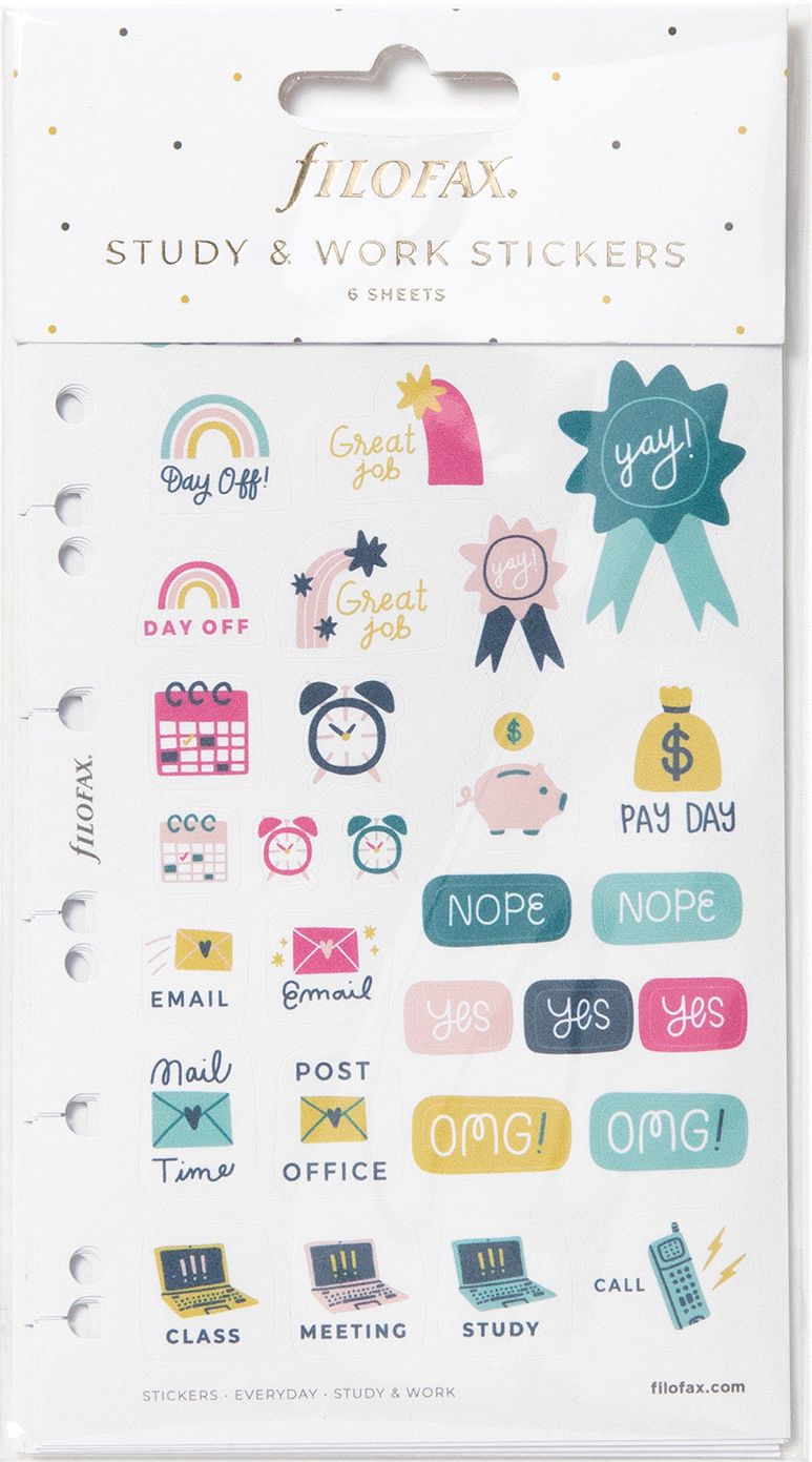Самозалепващи стикери Everyday Study and Work Filofax - store.bg