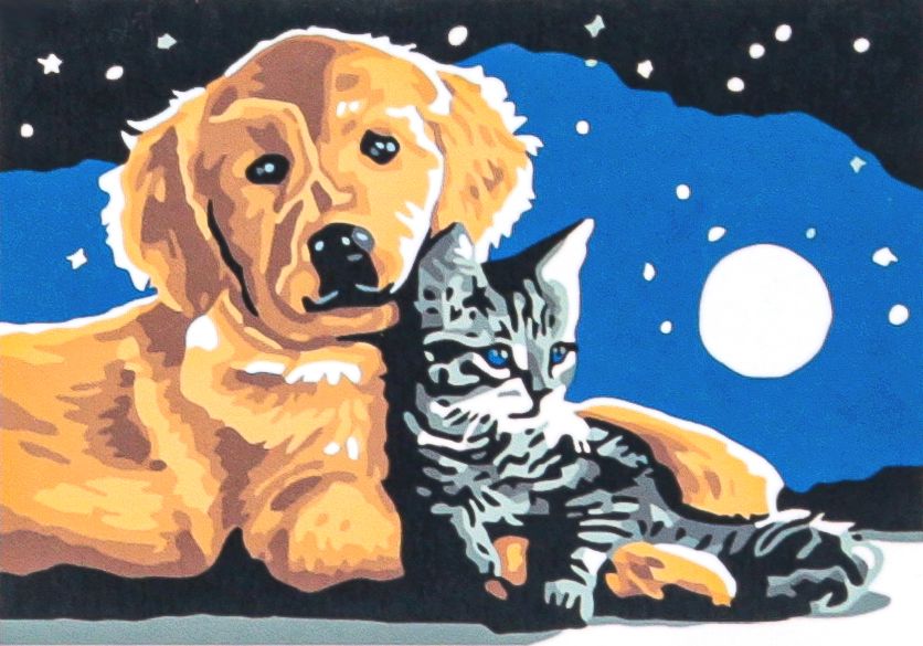 Рисуване по номера Котка и куче Art Hobby - store.bg