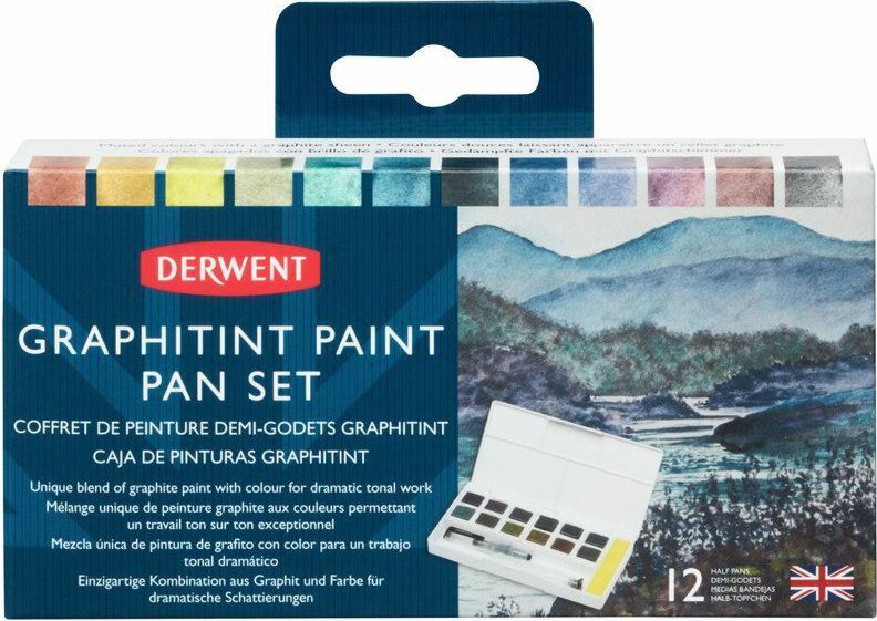 Акварелни бои с добавен графит Derwent Graphitint - store.bg