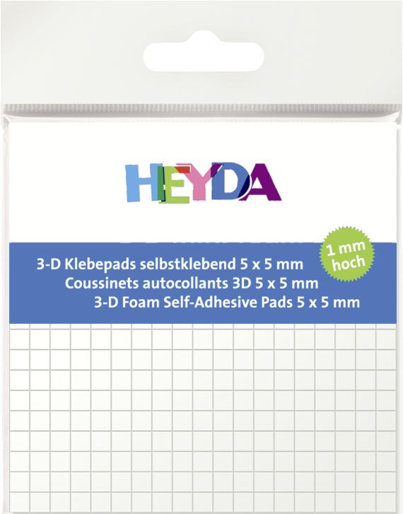 Двойнозалепващи 3D квадратчета Heyda - store.bg