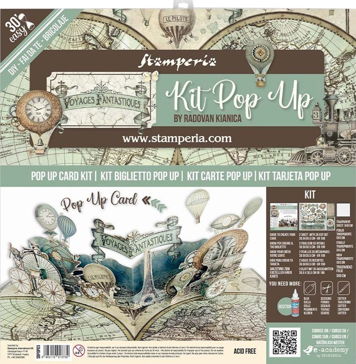 Направи сам 3D картичка Летяш балон Stamperia - store.bg