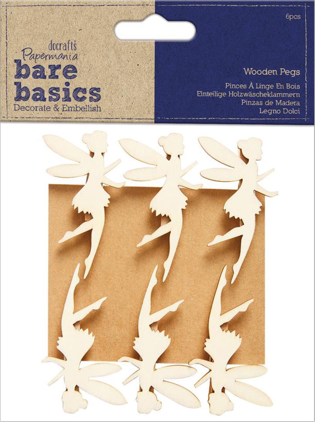Дървени щипки феи Docrafts Bare basics - store.bg
