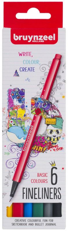 Цветни тънкописци 6 основни цвята Bruynzeel - store.bg