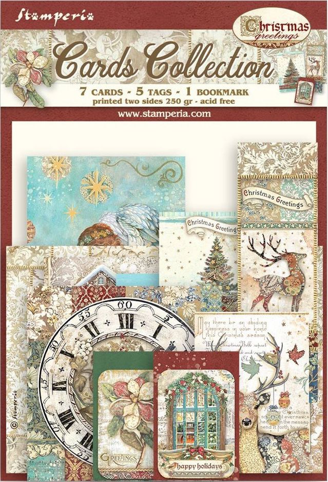 Картички и тагове Коледни пожелания Stamperia - store.bg