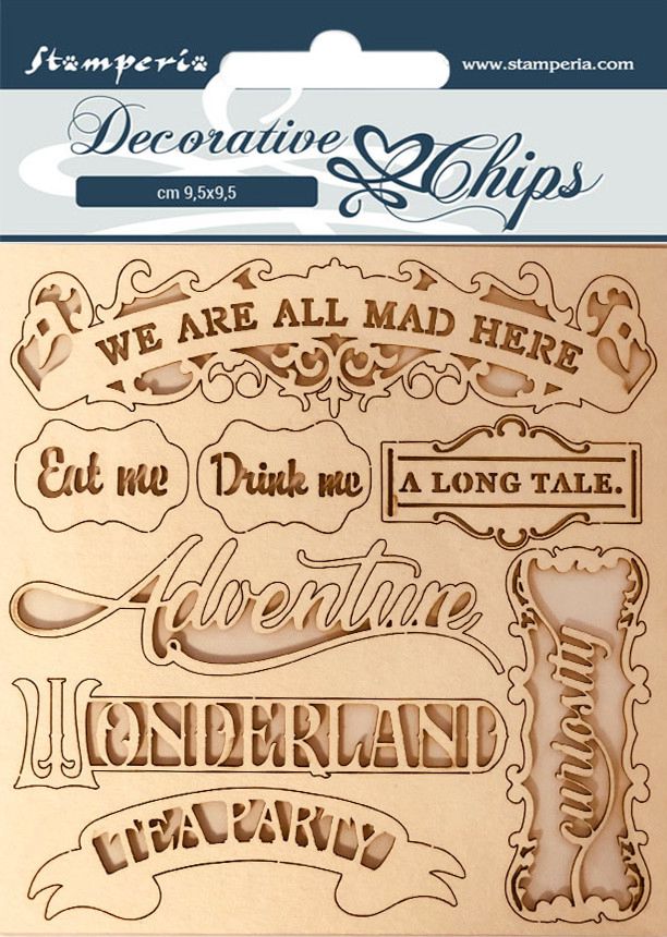 Фигурки от бирен картон надписи алиса Alice Stamperia - store.bg