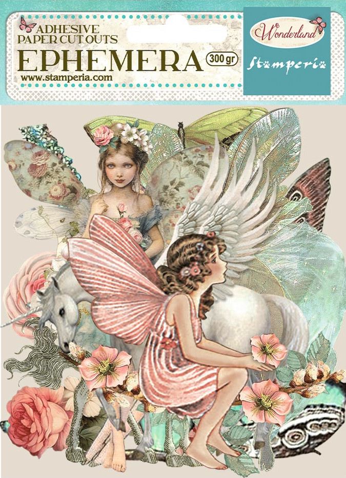Самозалепващи се картонени декорации Stamperia Wonderland - store.bg