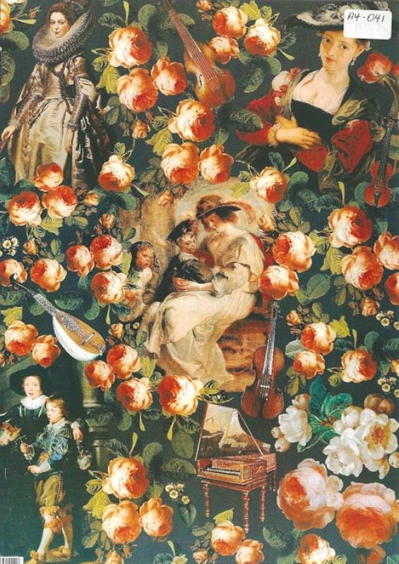 Хартия за декупаж антична музика Finmark - store.bg