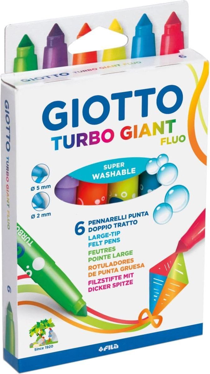 Флуоресцентни флумастери 6 цвята Giotto - store.bg