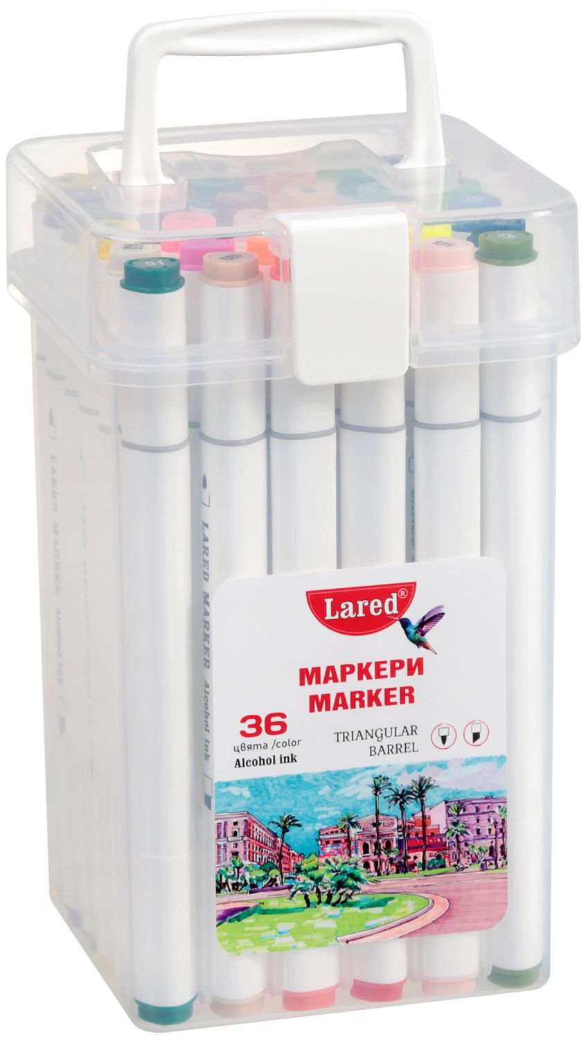 Маркери с двоен връх 36 цвята Lared - store.bg