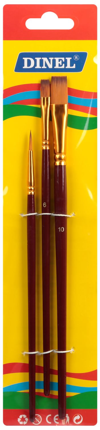 Четки за масло и темпера 3 броя Dinel - store.bg