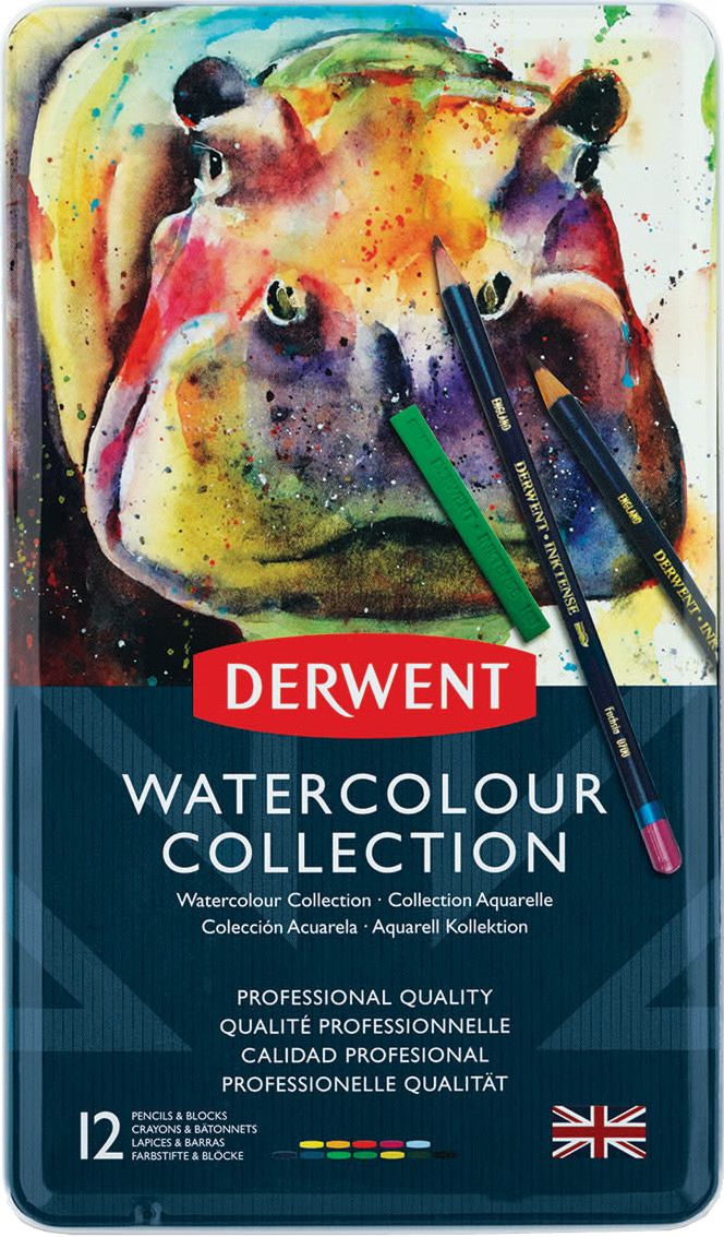 Акварелни моливи и пастели 12 цвята Inktense Derwent - store.bg